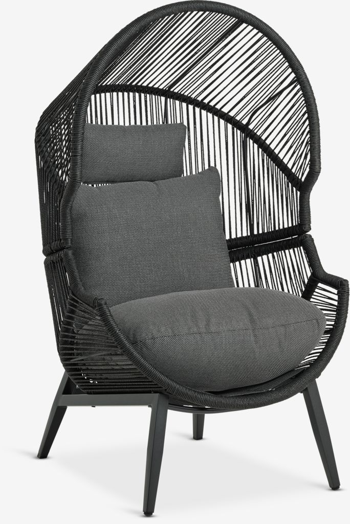 Lounge chair HALVREBENE black