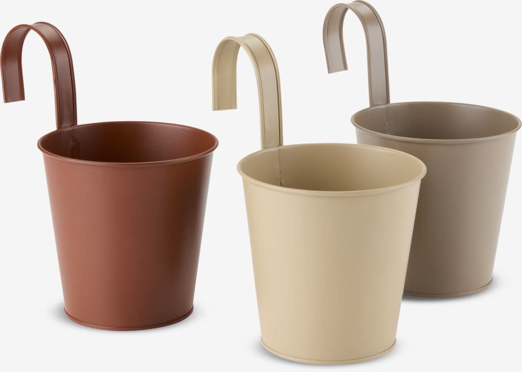 Balcony plant pot BILLE Ø12xH19 assorted