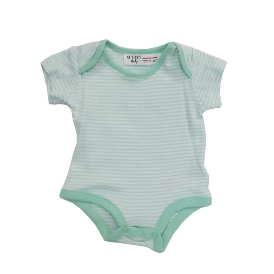 MINOTI Bodi za bebe NUMBERS5, Pruge, Zeleno-beli