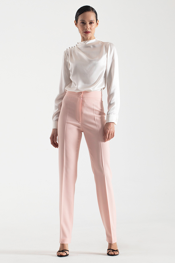 Blush Pink Tailored Trousers