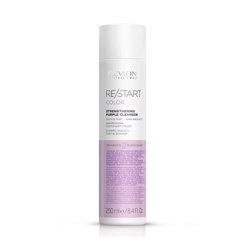 Revlon Restart Color Strengthening Purple Cleanser | Šampon za neutralizaciju žutih tonova i jačanje kose | 250 ml