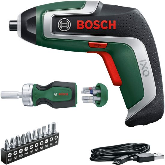 Bosch IXO 7 akumulatorski odvrtač + 10-delni set bitova + odvrtač sa čegrtaljkom (06039E0002)