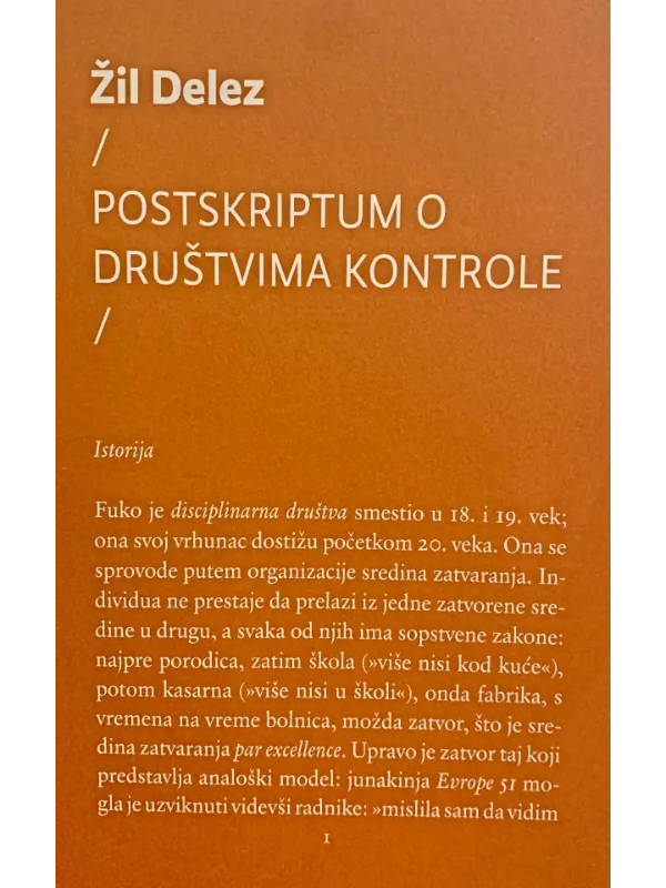 Postskriptum o društvima kontrole