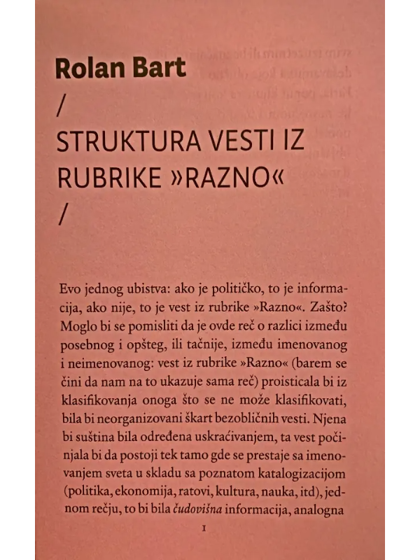 Struktura vesti iz rubrike „Razno“