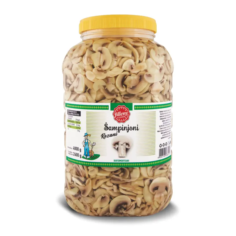 FILLENY FOODS Šampinjoni rezani, 4.8kg