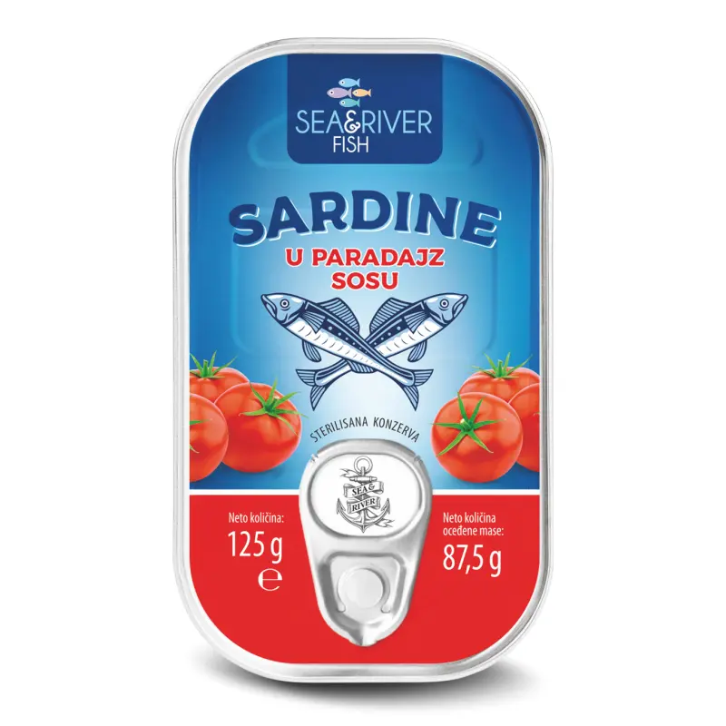 SEA&RIVER FISH Sardine u paradajz sosu, 125g