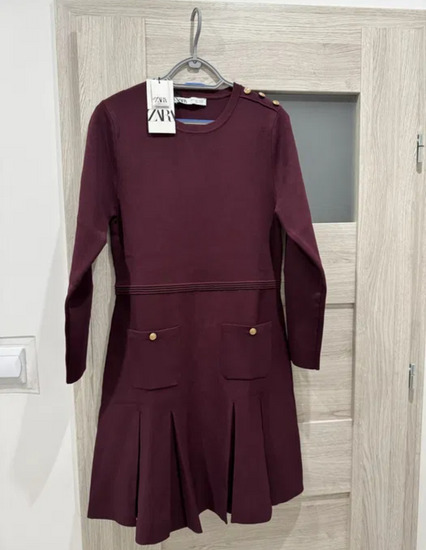 ZARA ELEGANTNA HALJINA NOVA SA ETIKETOM BURGUNDY