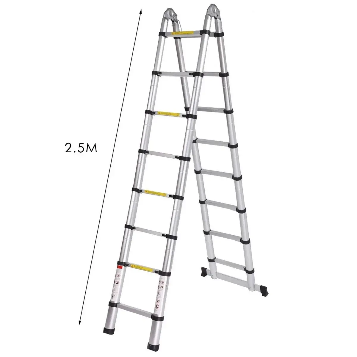 TMC Duple aluminijumske merdevine, Teleskopske, 2.5+2.5m