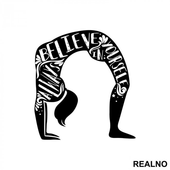 ALWAYS BELIEVE IN YOURSELF - YOGA - NALEPNICA