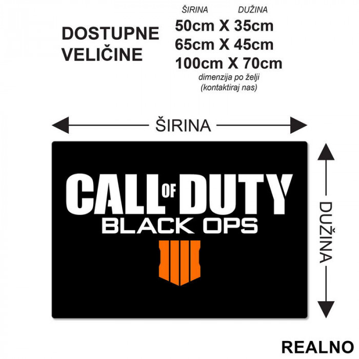 BLACK OPS - CALL OF DUTY - COD - PODMETAČ ZA STO