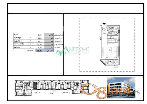 Novi Sad, Telep- Garsonjera u izgradnji 25m2