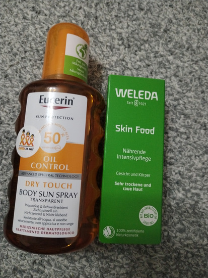 Eucerin sun i Weleda krema