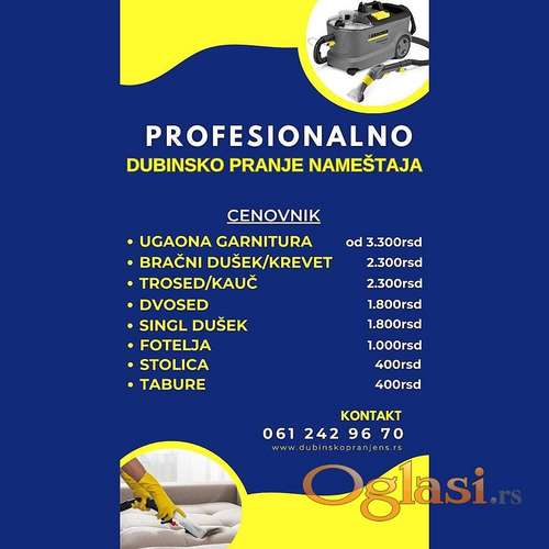 PROFESIONALNO DUBINSKO PRANJE NAMEŠTAJA - NOVI SAD