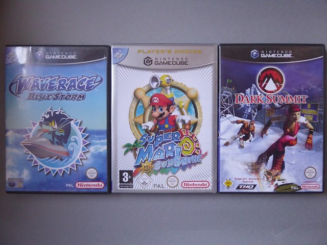 GameCube (Wii) Wave Race, Mario Sunshine, Dark Summit