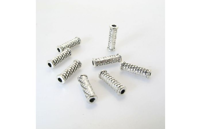 Metalna perla 14 x 4,5 mm, rupa oko 2 mm- boja antik srebra ( R159AS )