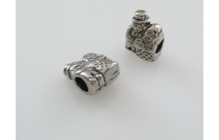 Metalna perla u Pandora stilu 11x8mm, rupa: 5mm, u boji antik srebra ( PANR118S )