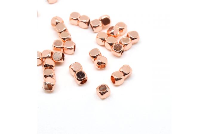 Perla 2x2 mm, rupa oko 1 mm- 18K pozlata Rose Gold ( 331105 )