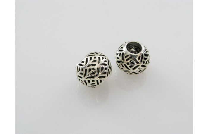 Metalna perla u Pandora stilu 11x9mm, rupa: 5mm, u boji inoxa ( PANR101S )