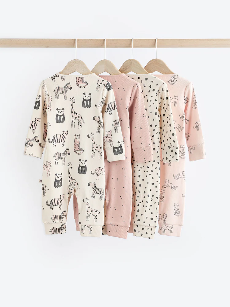 Rozo Mono - 4 Pack Beba Bez stopala Sleepsuits (0mths-3god)