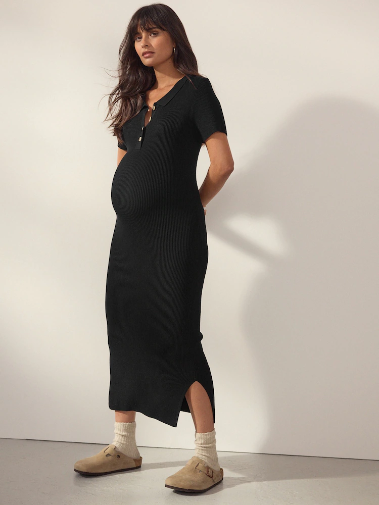 Crno - Maternity Collared Dress