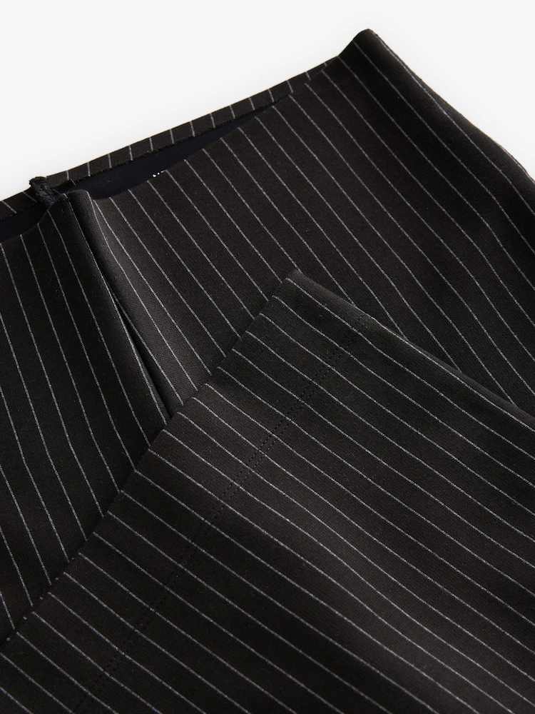Crno Pinstripe - 1 Ponte Jersey Pantalone širokih nogavica Pantalone