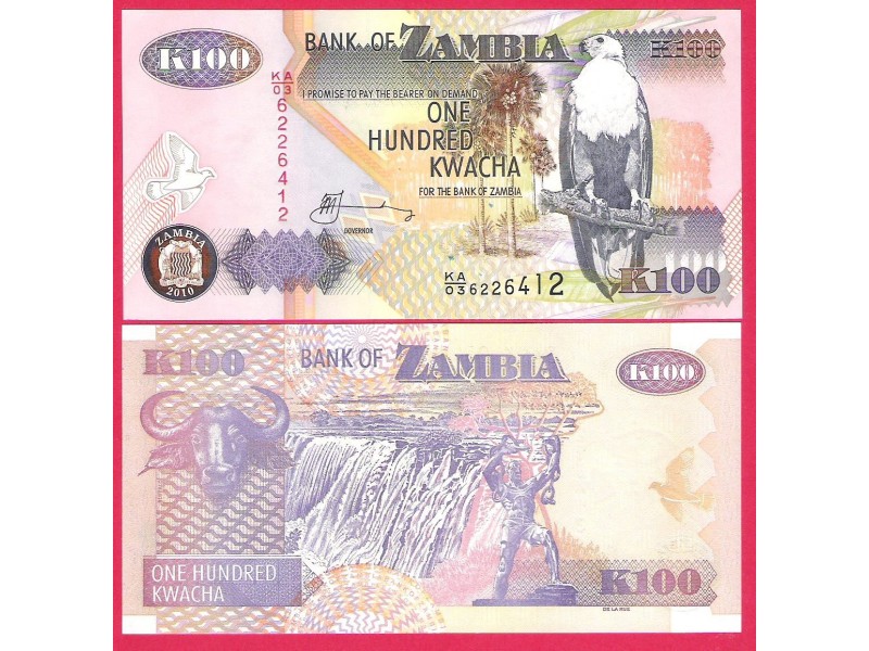 Zambia K100 .Kwacha 2010 Godina UNC.