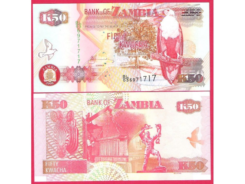 Zambia K50 kwacha 2008 Godina UNC