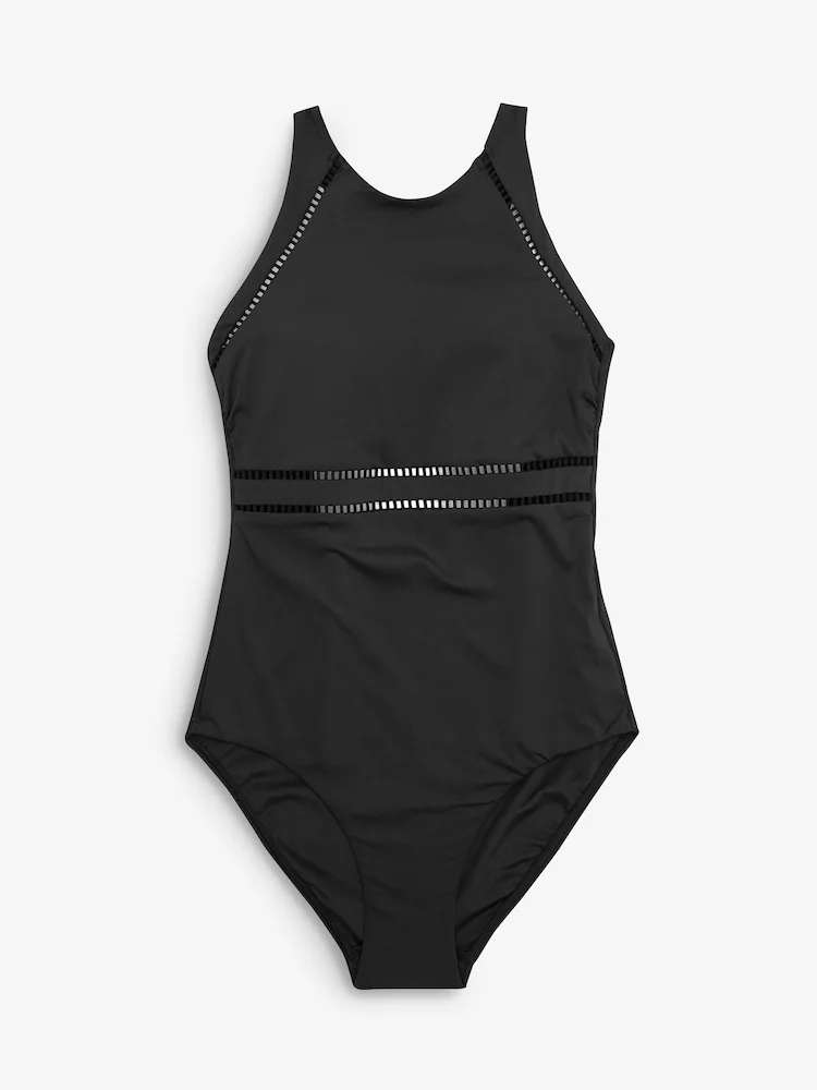 Crno - Visoki izrez Veš za oblikovanje stomaka Swimsuit