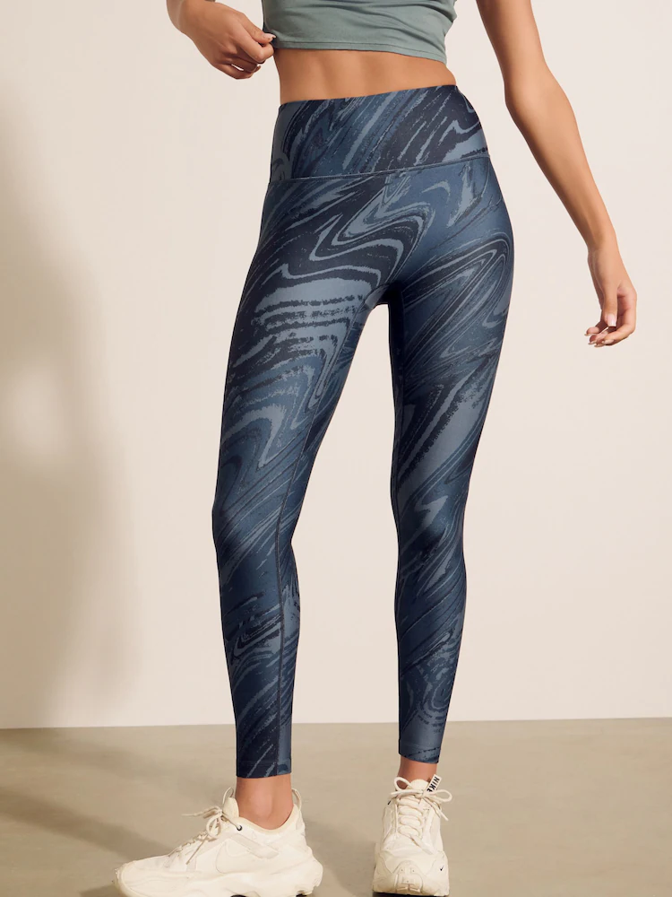 Teal Swirl Print - Balance Sports Yoga Leggings