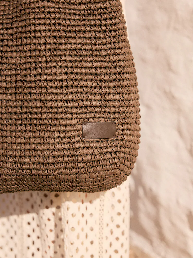 Čokoladno braon - Straw Shopper Bag