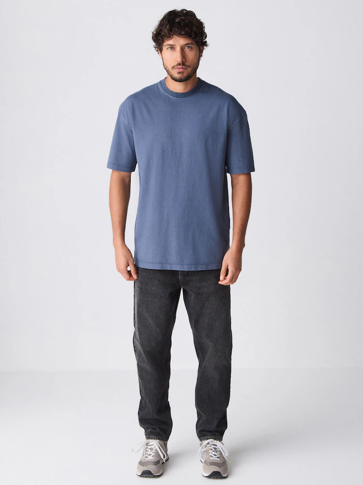 Plavo - Garment Dye Heavyweight Relaxed 100% Cotton T-Shirt