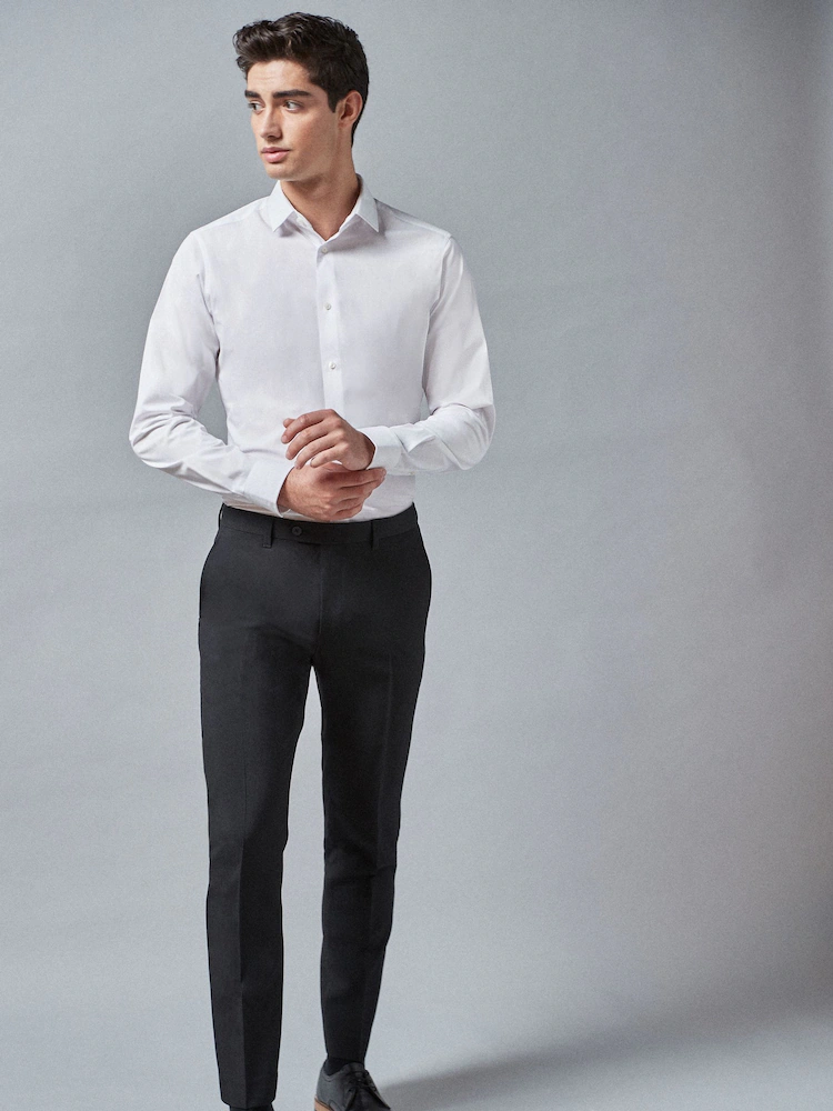 Crno - Mršav Fit - Stretch Smart Trousers