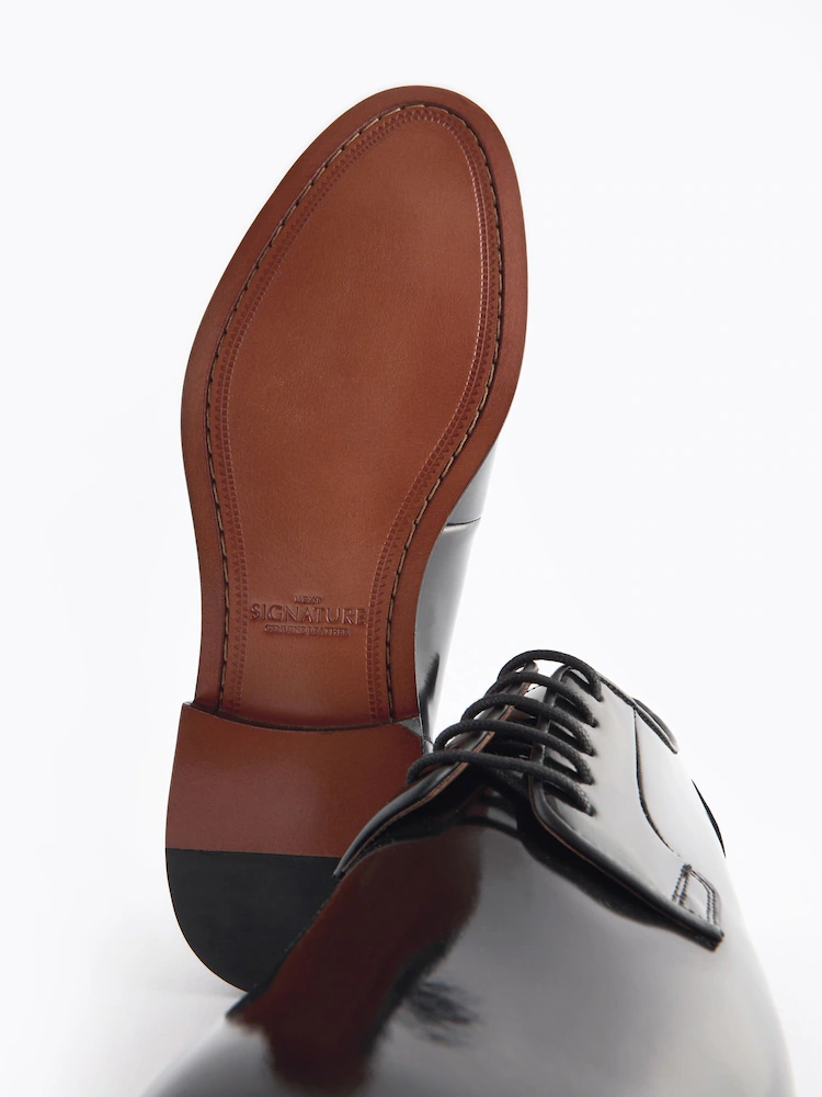 Crno - Standardno uklapanje - Signature Leather Sole Derby Cipele