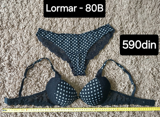 Lormar set grudnjak i gaćice crne boje 80B