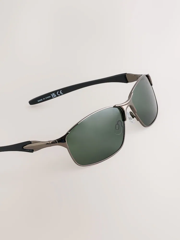 Gun Metal - Metal Wrap Sunglasses