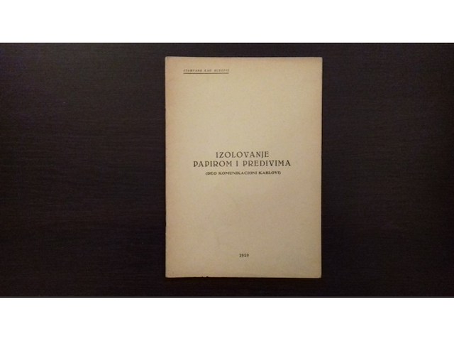 Izolovanje papirom i predivima,M.Filipović/S.Krstić