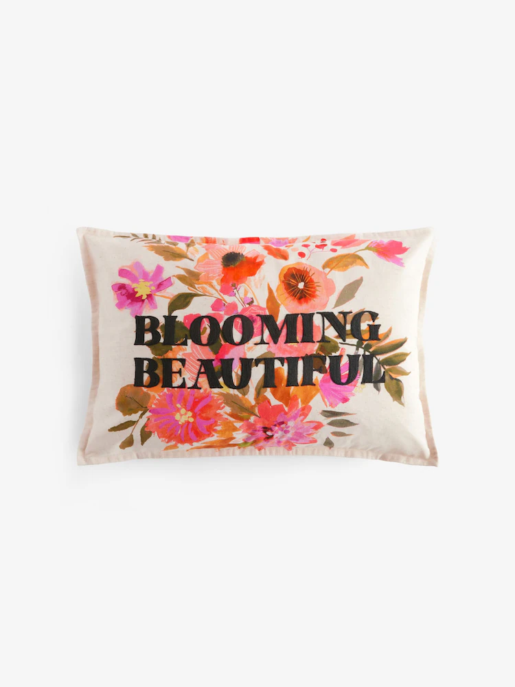 Blooming Slogan Cvetni uzorak Cushion