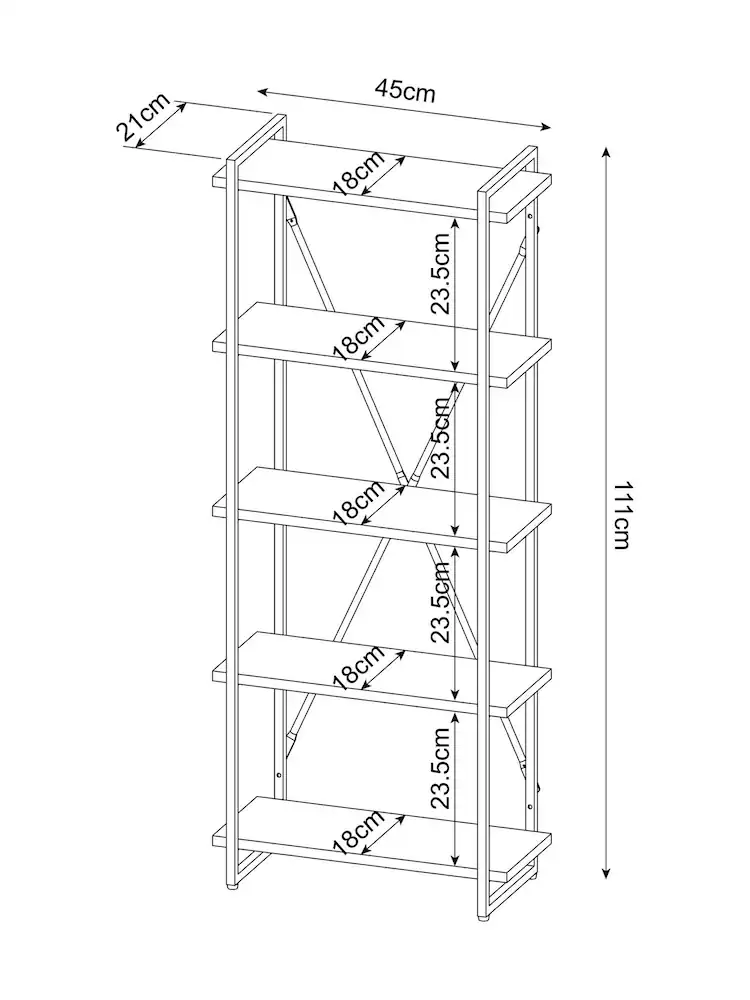 Bronks 5 Tier zidne police