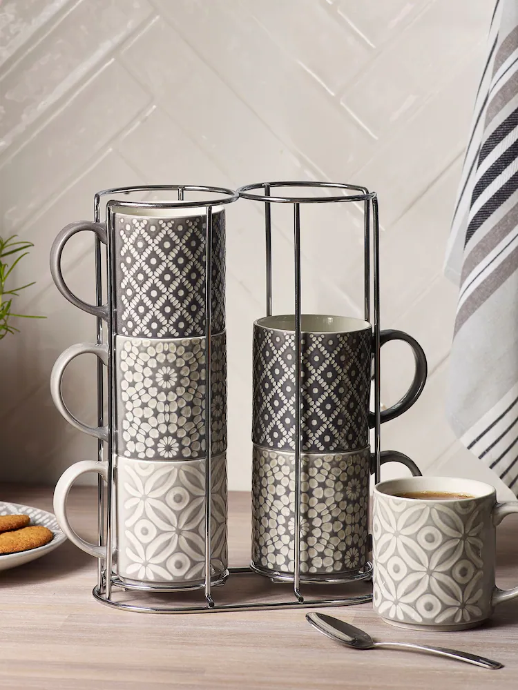 Geo Embossed Mugs