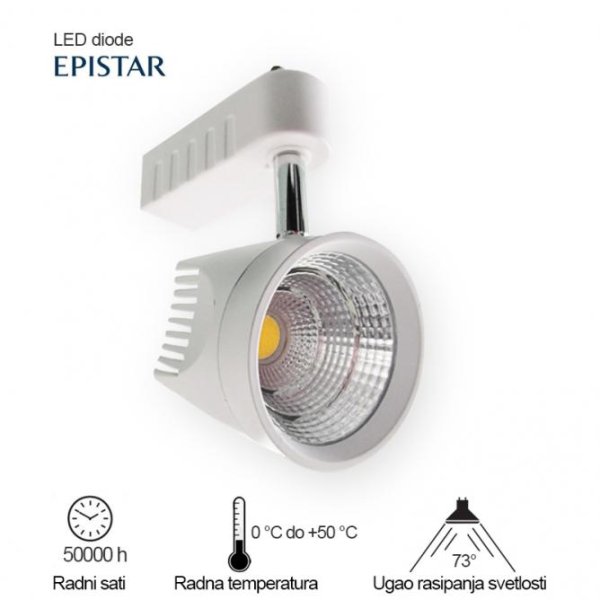 Šinski LED reflektor L1530R-3 13W 3000K monofazni