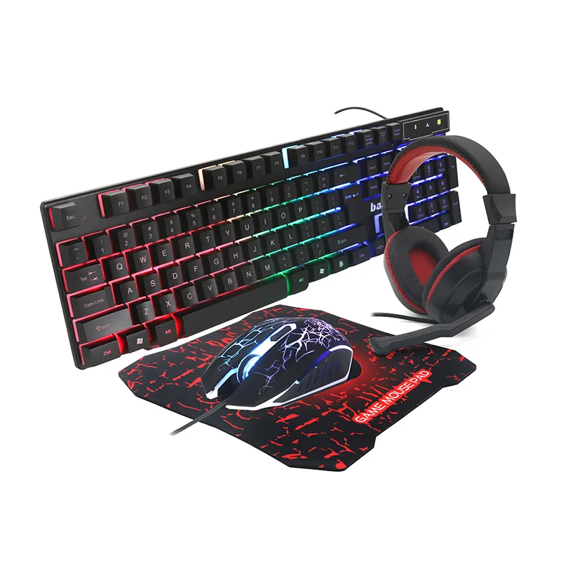 Gejmerski SET 4u1 (tastatura zicna, mis zicni, slusalice zicne i podloga za mis) crni G10 BANDA