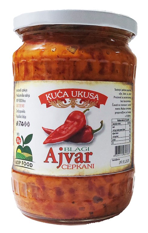 AJVAR BLAGI CEPKANI 550G KOP FOOD