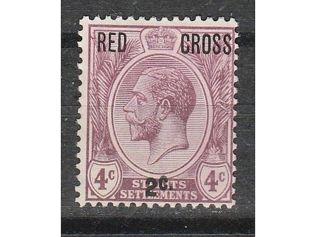 Straits Settlements-Red Cross-King George V-1917-MNH