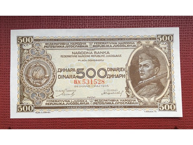 500 dinara 1946 godine. UNC