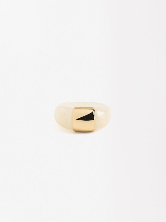 Resin Ring With Metallic Detail