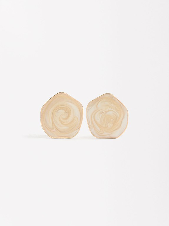 Short enamel earrings