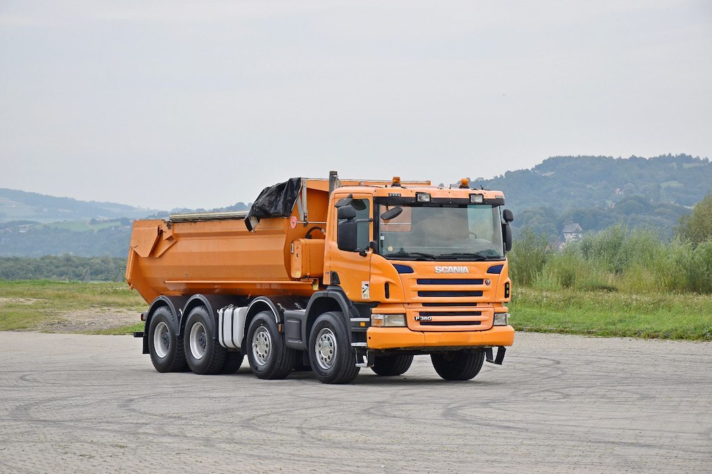 Scania P360 8x4 tipper - beschädig kiper nakon udesa