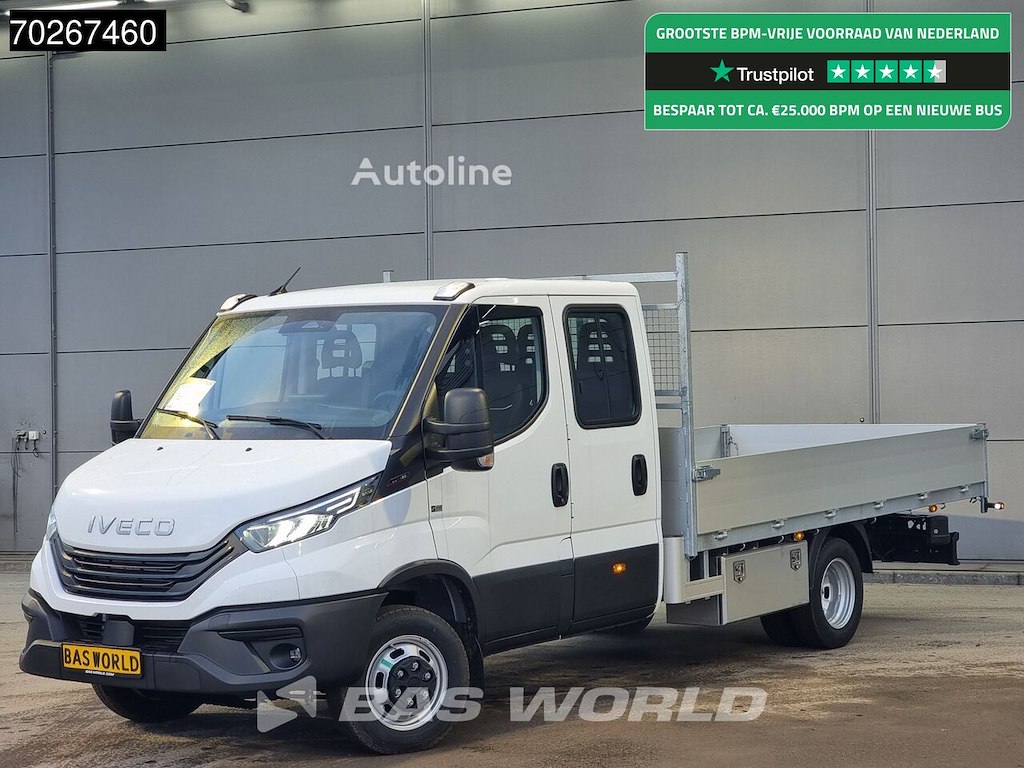 Novi IVECO Daily 35C18 3.0L 180PK Nwe model 2025 NL Open laadbak 2xRVS kist kamion s ravnom platformom < 3.5t