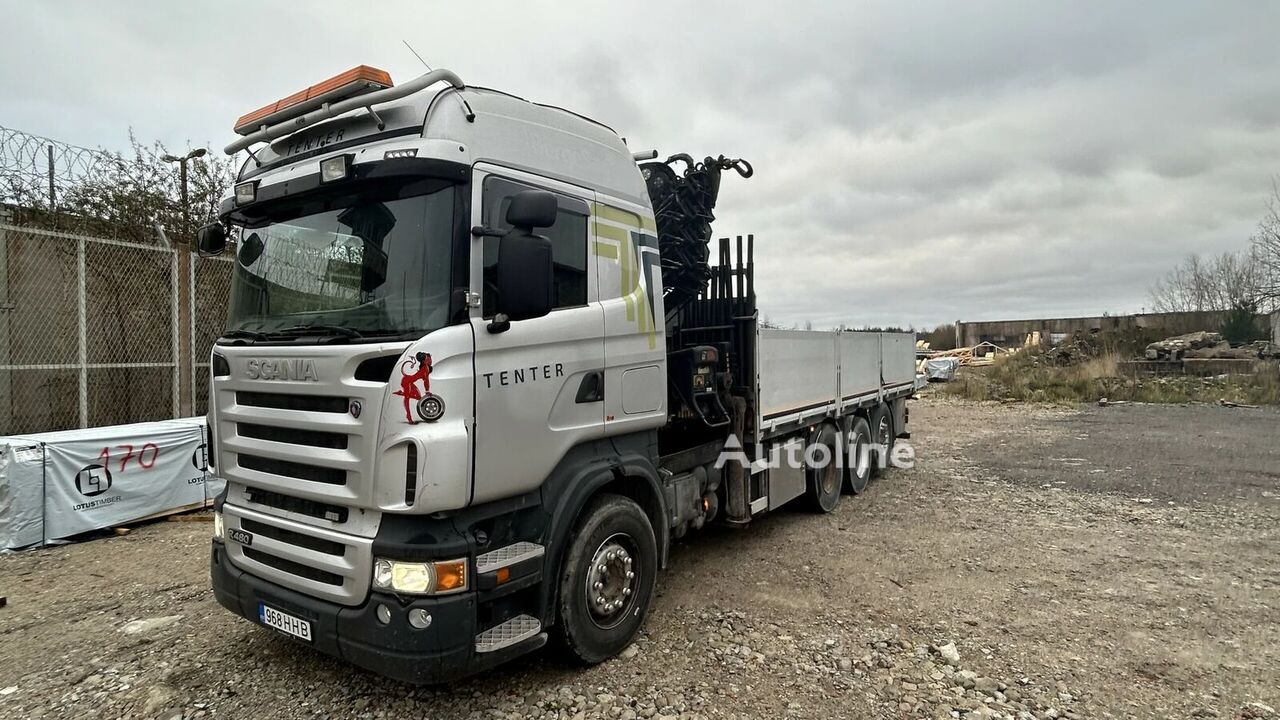 Scania R 480 HIAB 377E kamion s ravnom platformom