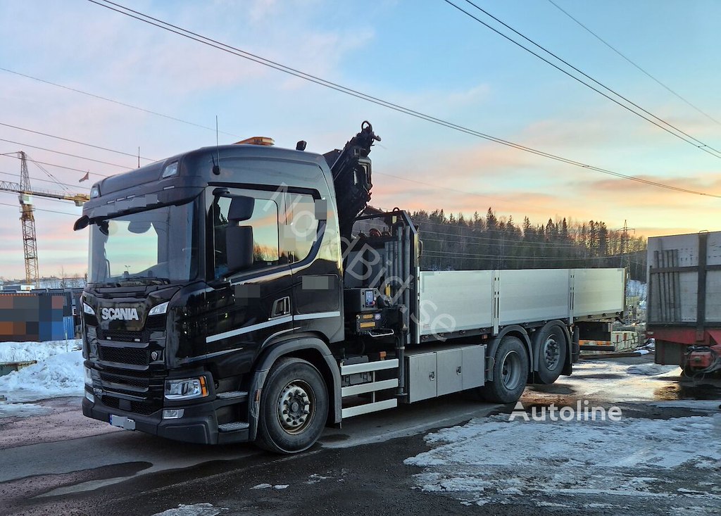 Scania G450 *6x2 *crane HMF 2620 *PLATFORM 6.5m *RETARDER kamion s ravnom platformom